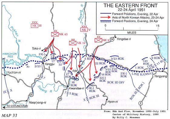 Korean War AMS Topo - Map 33 - The Eastern Front