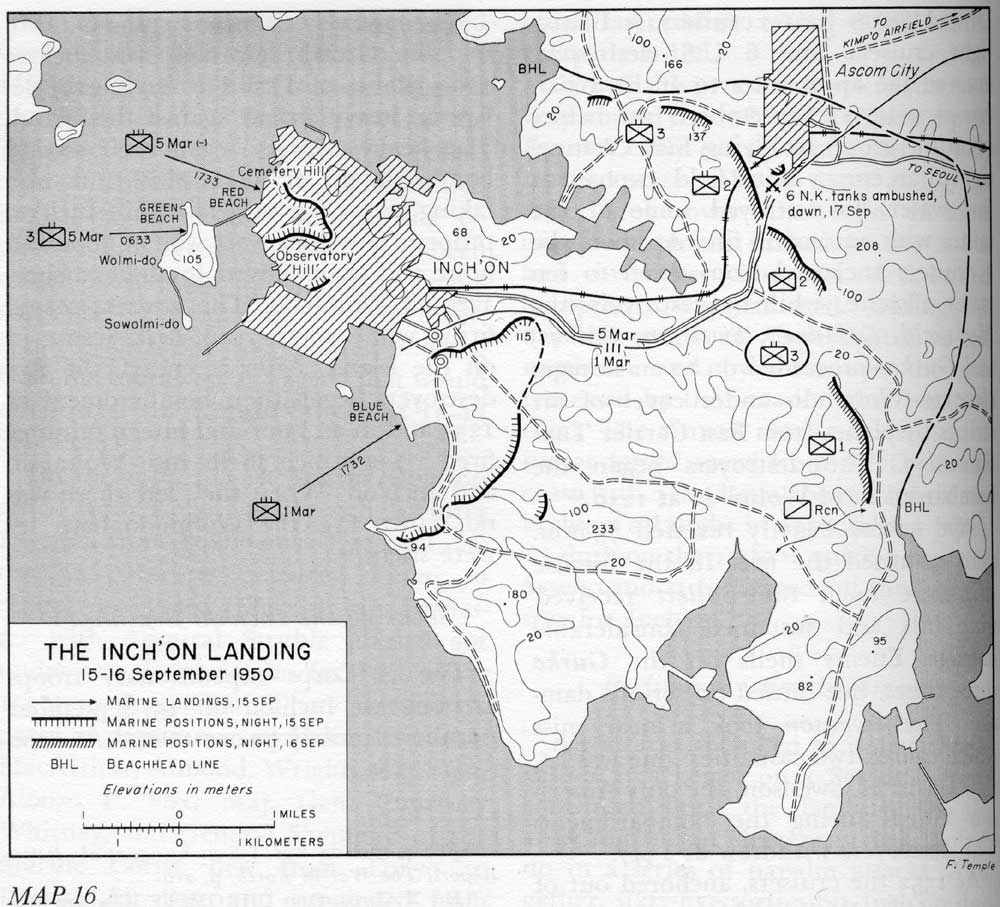 Korean War AMS Topo - Map 16 - The Inchon Landing