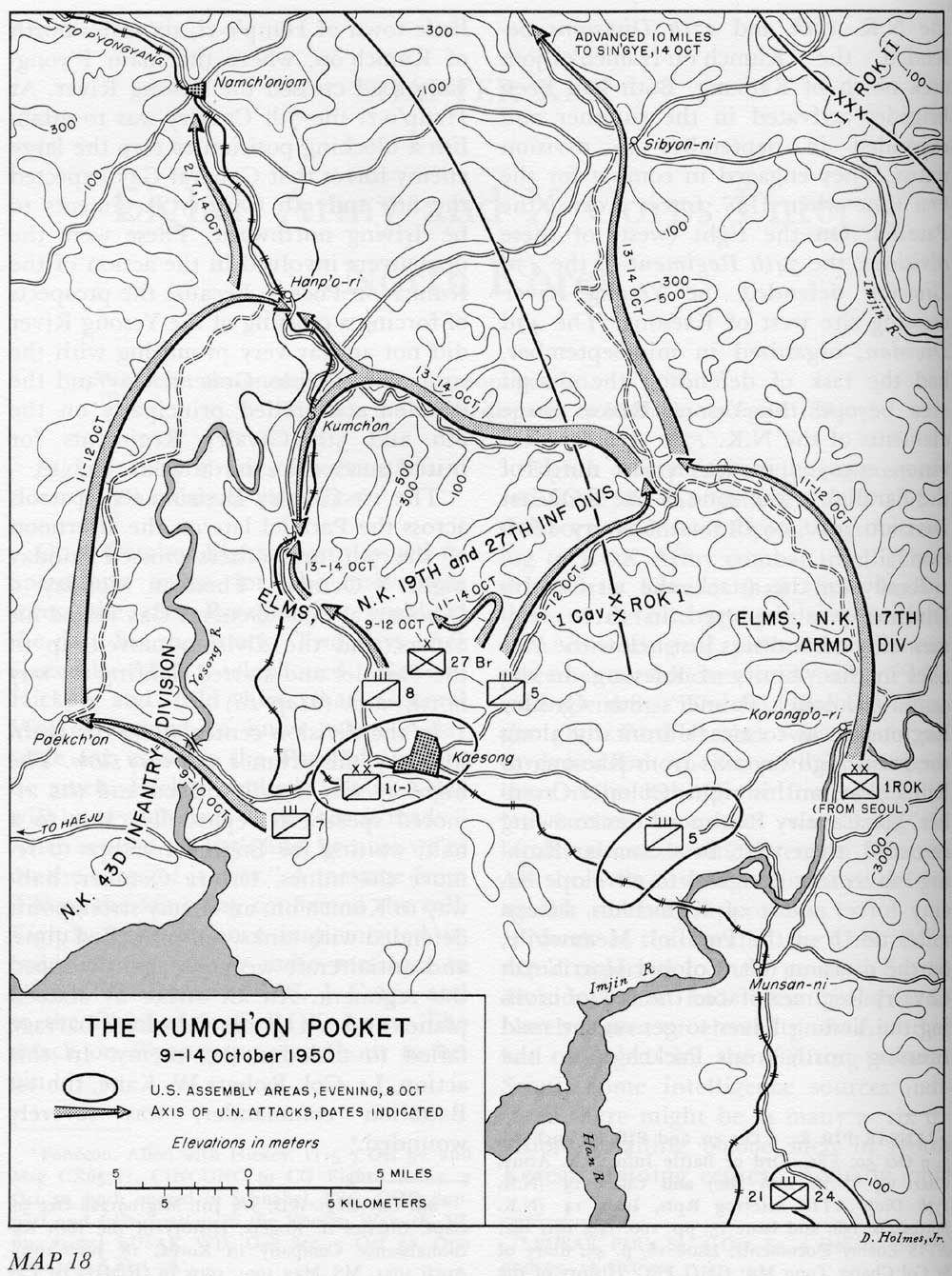 Korean War AMS Topo - Map 18 - The Kumchon Pocket